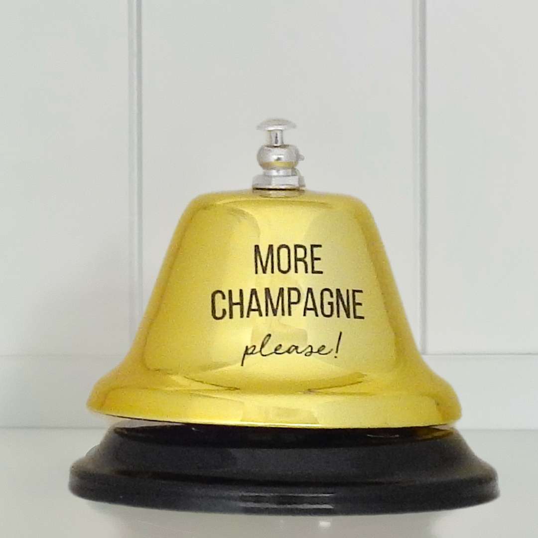 BUY 2 GET 1 FREE "More Champagne Please" Sparkling Gold Bar Bell ...